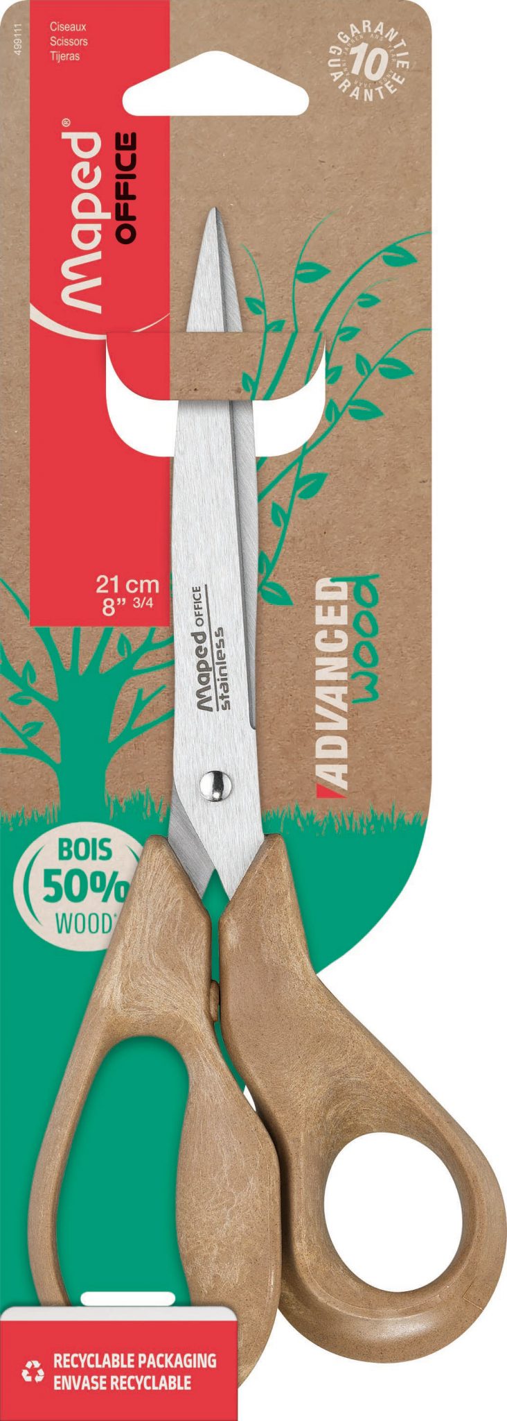Schere ADVANCED WOOD asymmetrisch 21 cm – Maped Germany