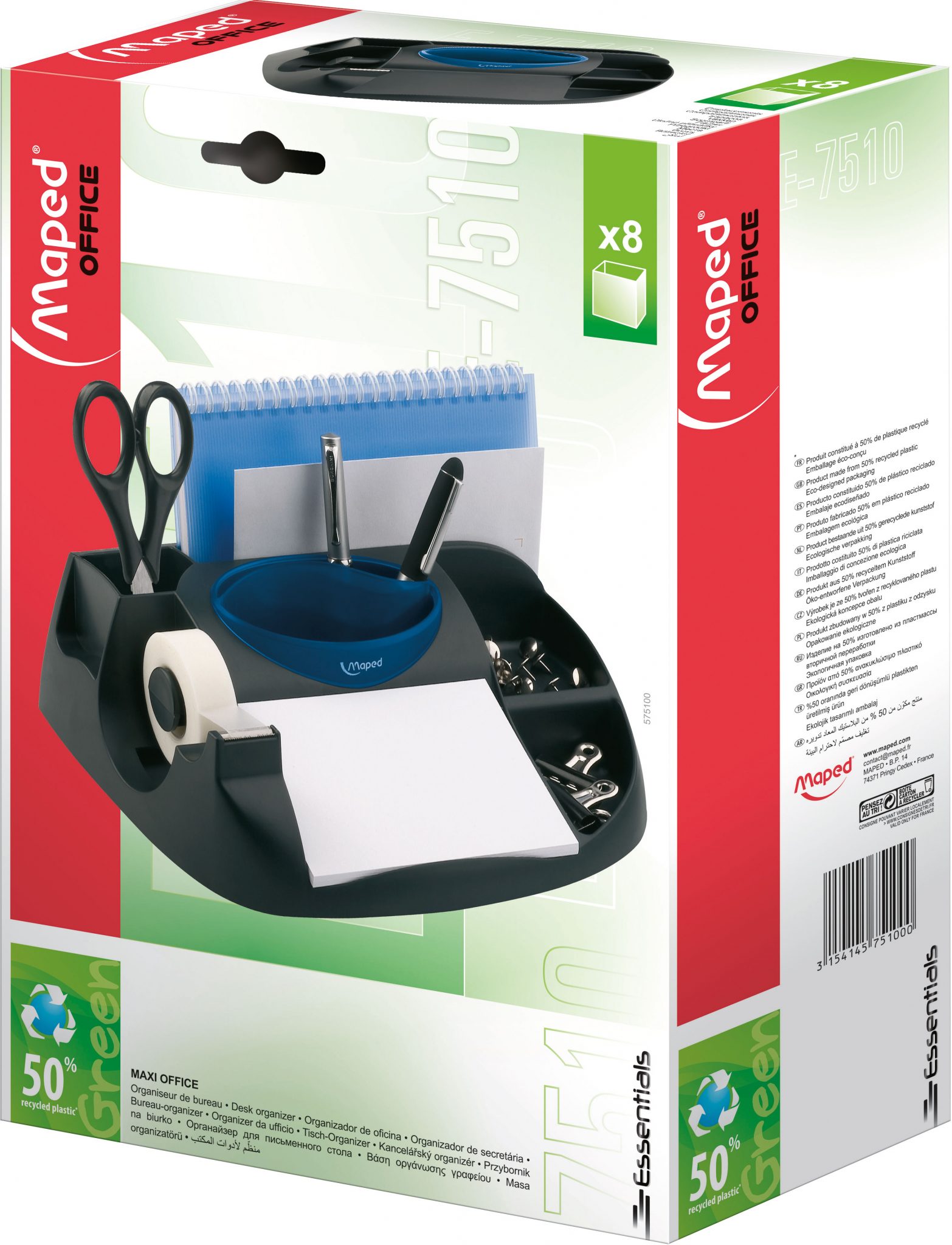 Schreibtisch-Butler ESSENTIALS GREEN Maxi Office – Maped Germany